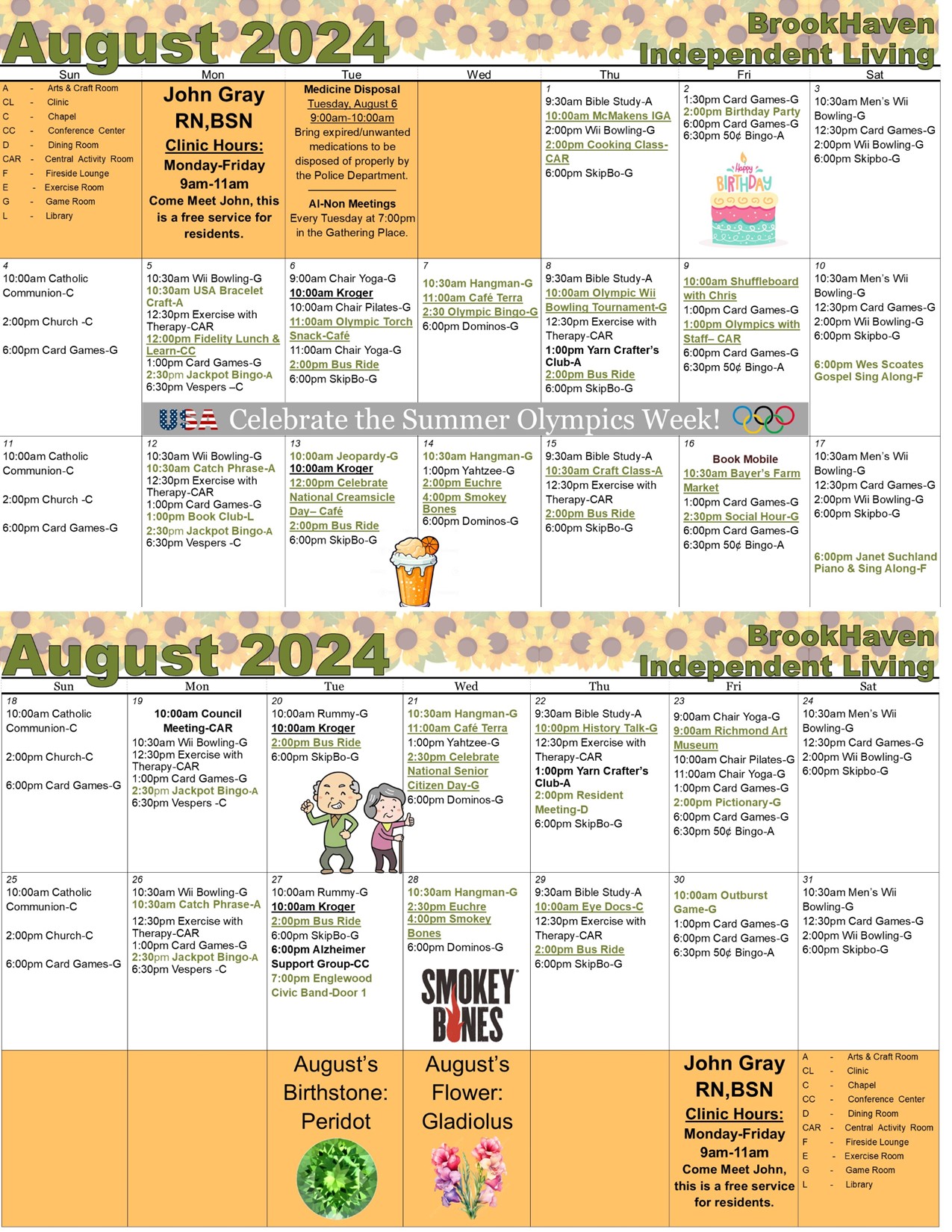 Activity Calendars - Brookhaven Retirement Community