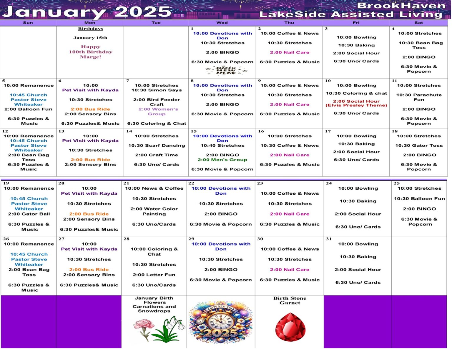 Activity Calendars - Brookhaven Retirement Community